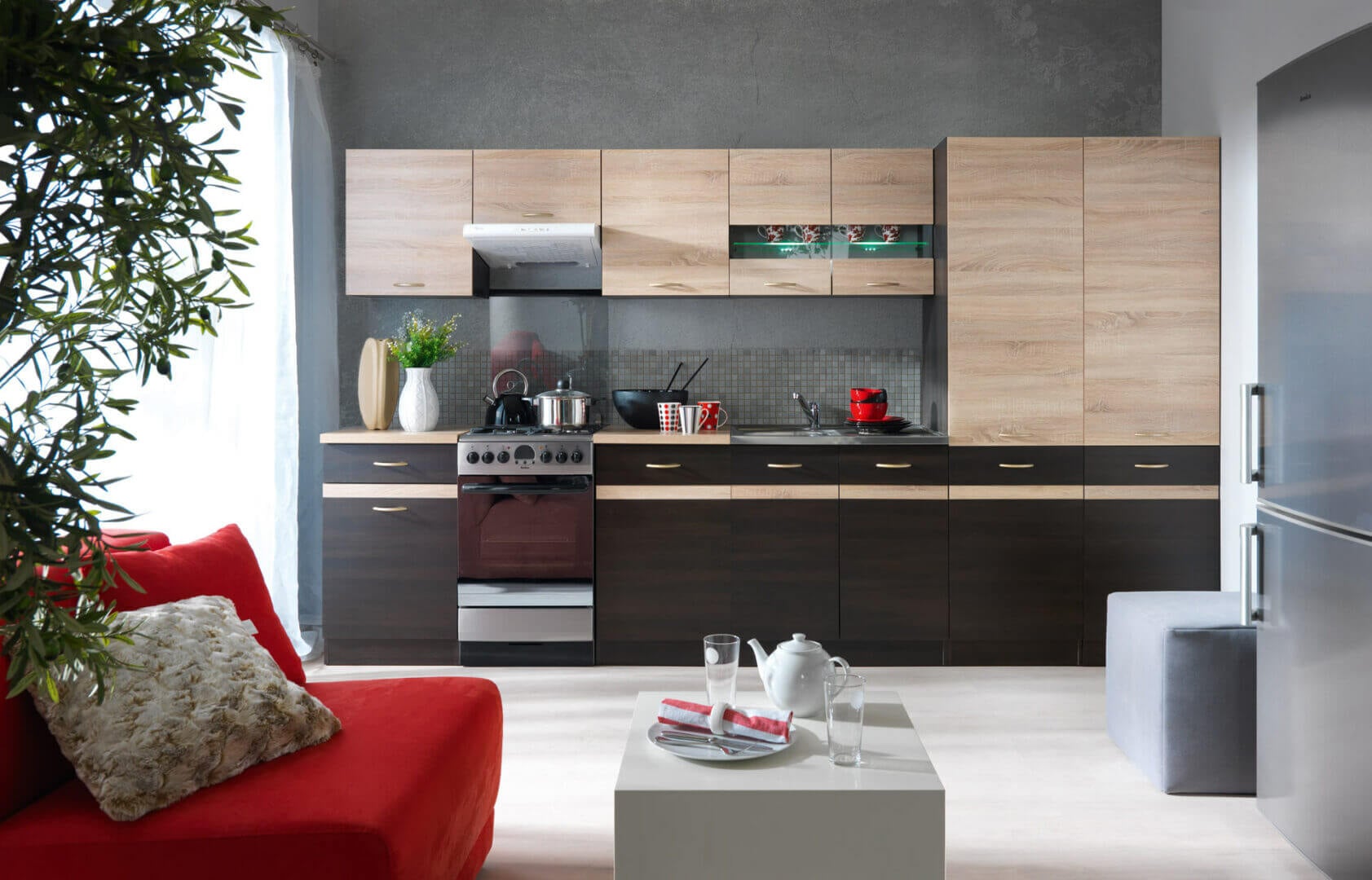 Kuchnia dąb sonoma – aranżacje